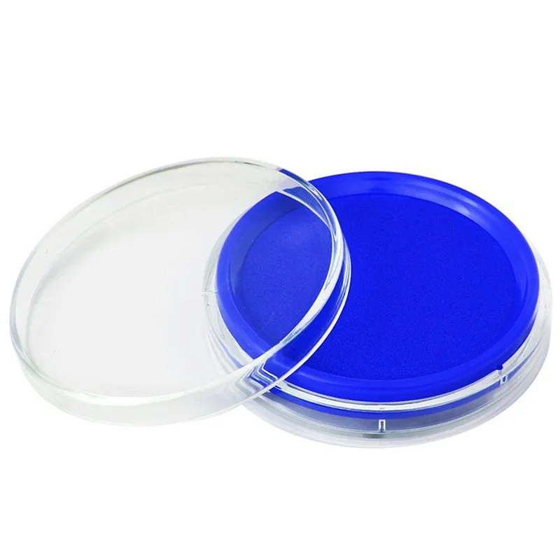 Quick-Dry Stamp Pad - 6.2cm Round Ink Pad, Red & Blue, Office/Finance ...
