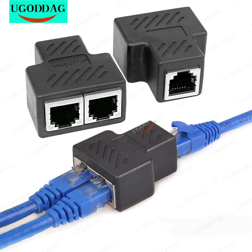 DHgate.com:RJ45 Ethernet Splitter: Dual Port CAT5/6 LAN Network Adapter ...