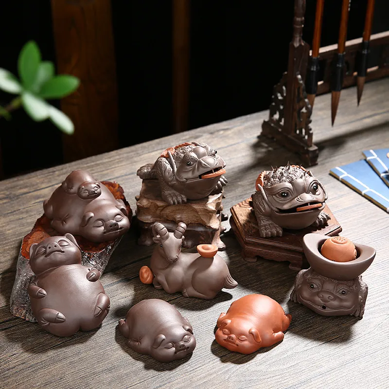 DHgate.com:Lucky Purple Clay Tea Pet Handmade Jinchan Tea Tray Ceramic ...