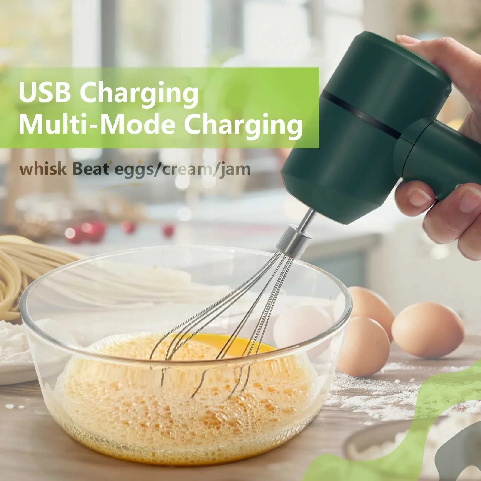 Cordless Manual Blender For Beginners With USB Charging Handheld ...