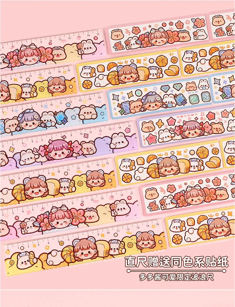 Acrylic L-Shaped Wave Pattern Ruler 12 in Measurement Tool for Student ...