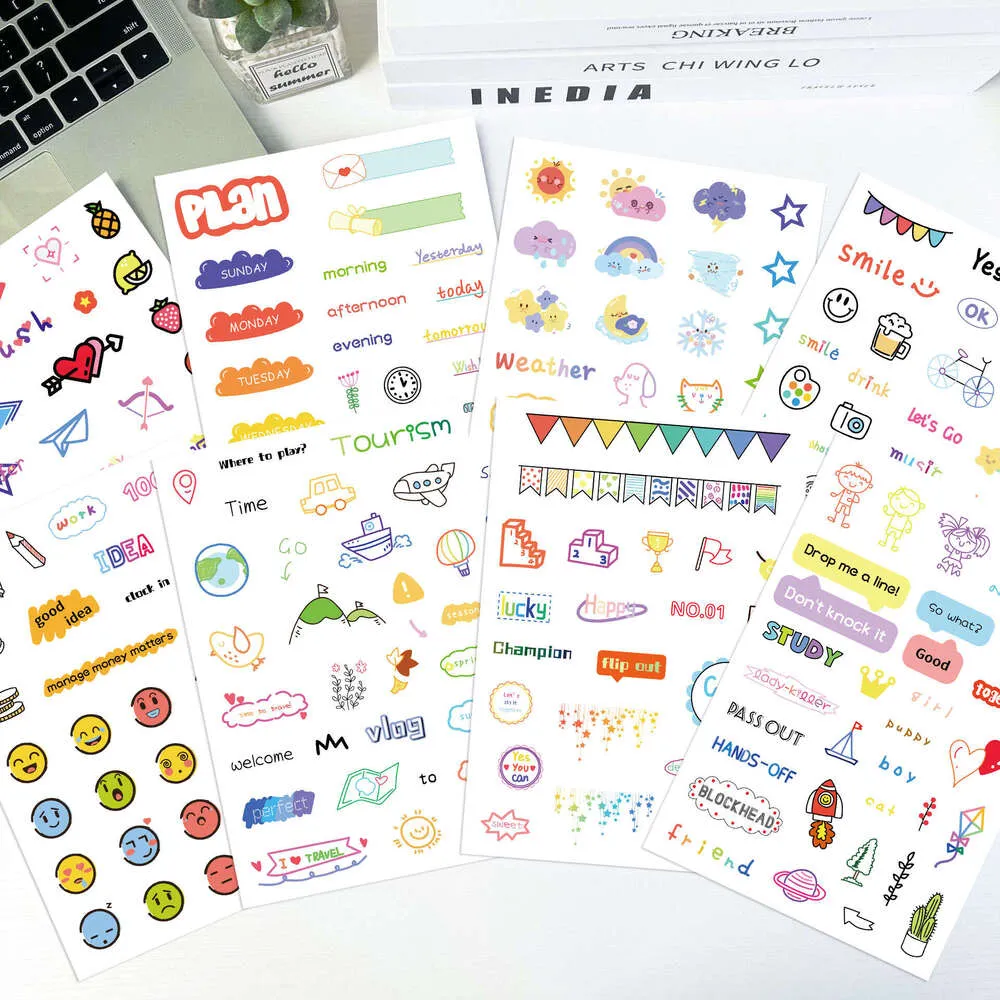 DIY Handmade Waterproof Cute Kawaii Stickers For Daily Life: 8 Small ...