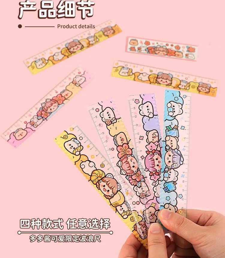 Acrylic L-Shaped Wave Pattern Ruler 12 in Measurement Tool for Student ...