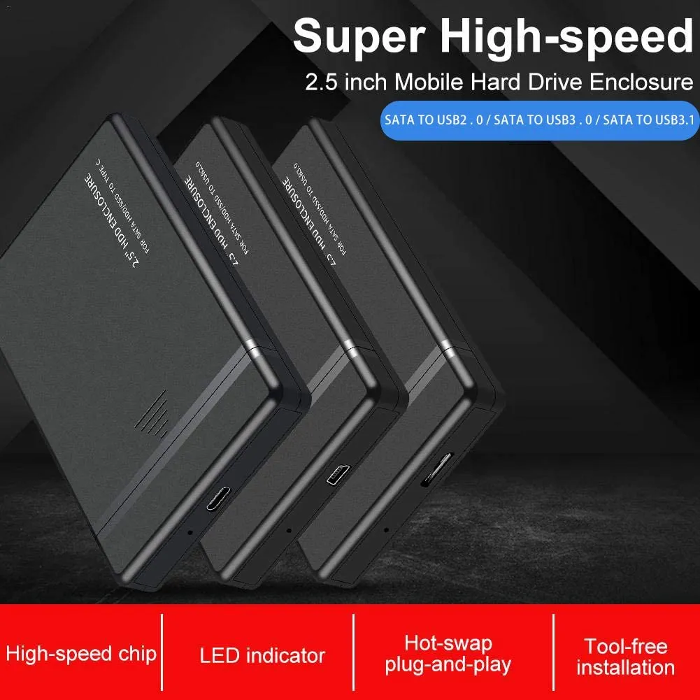 DHgate.com:5 USB Type-C HDD Enclosure | Sturdy External Hard Drive Case ...