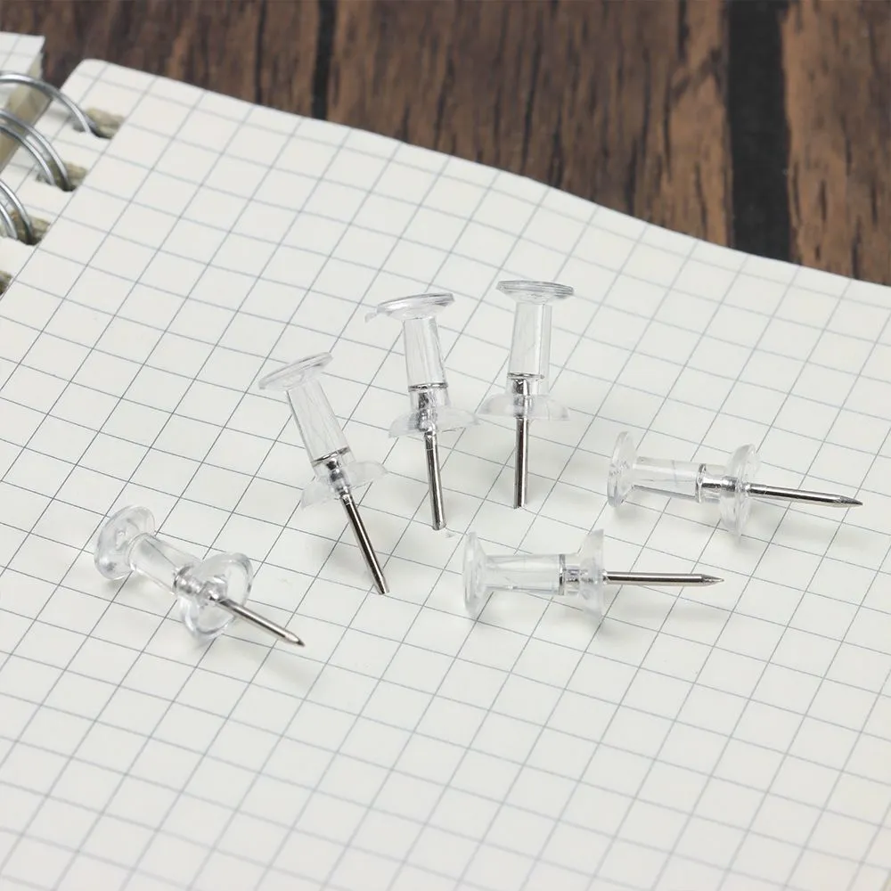Clear Plastic Push Pins, 100 Pack High-Quality Board Thumb Tacks ...
