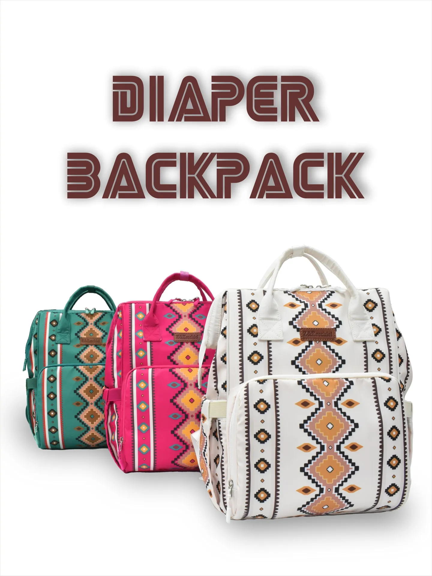 Oxford Cloth Printed Backpack for Teens & Moms - Travel, School, Baby ...