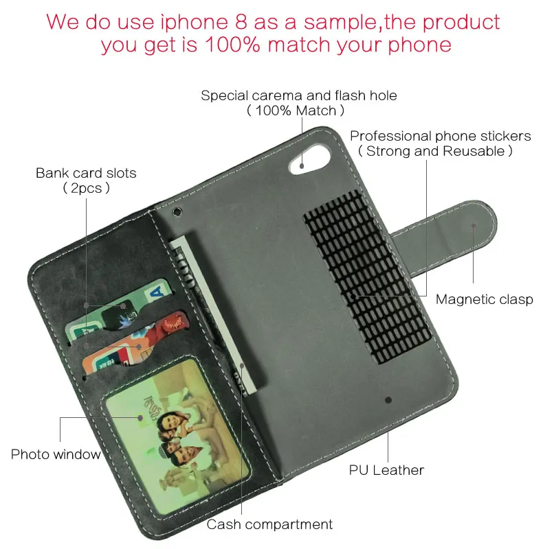 Vintage Leather Wallet Case for AGM H2 Case with Card Slots and ...