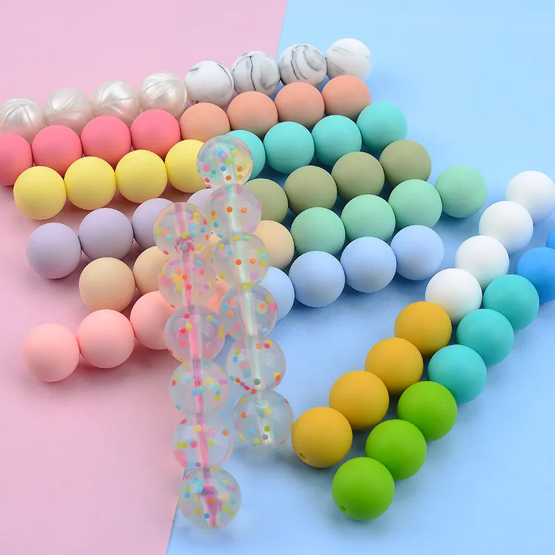 LOFCA 12mm Round Shape Silicone Teething Beads Food Grade for DIY ...