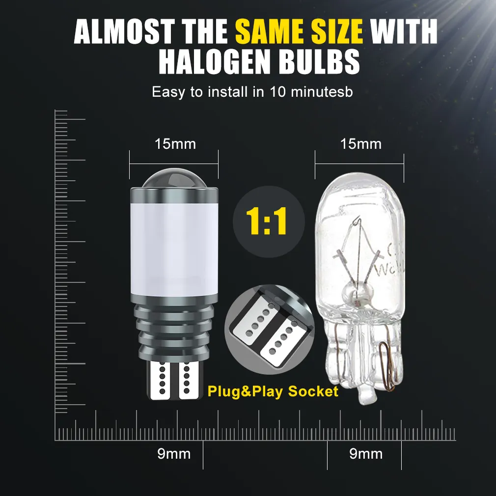 1200LM 921 T15 LED Back Up Reverse Light Bulbs Car 912 902 W16W Canbus ...