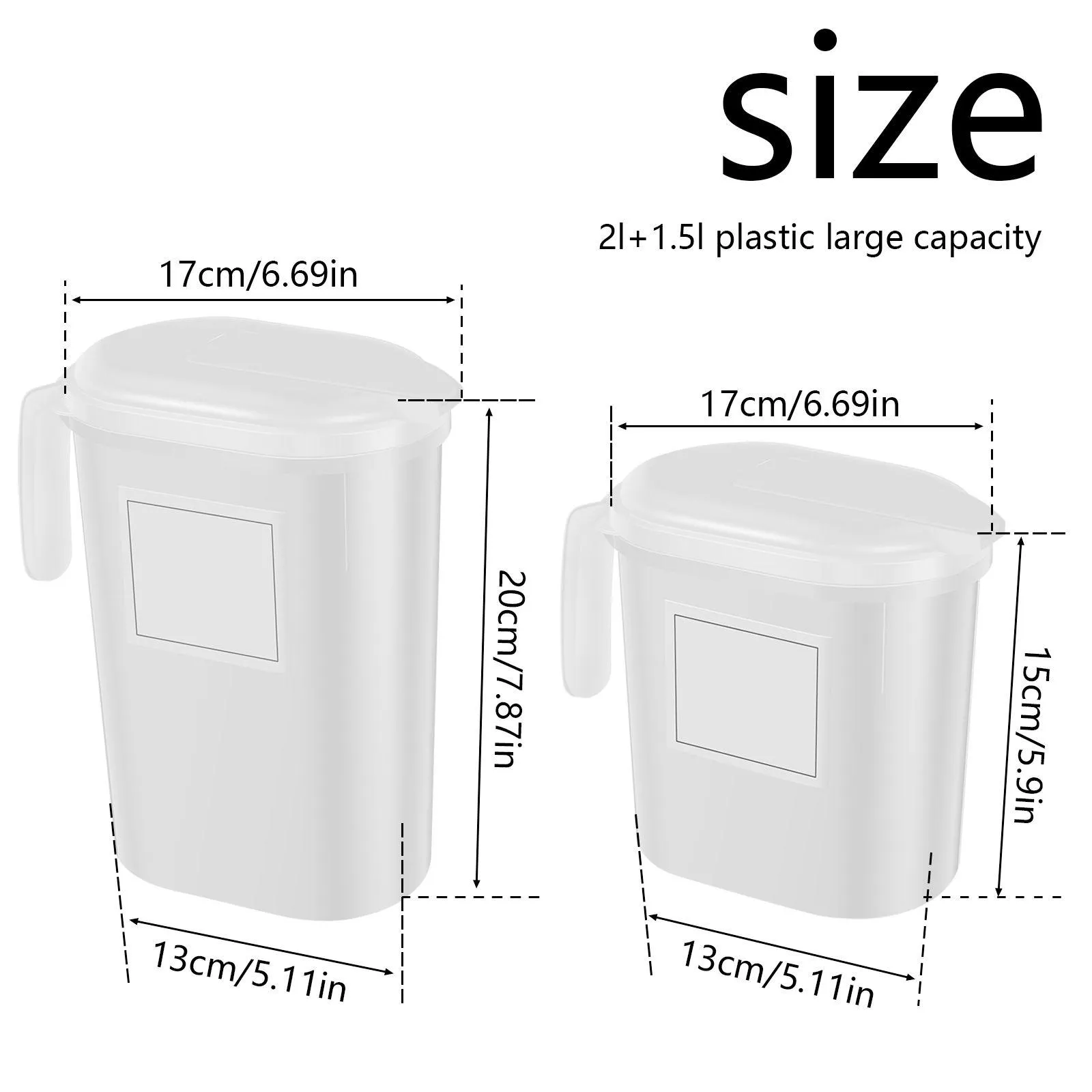 DHgate.com:2-Pack Refrigerator Water Pitcher with Filter Lid - 15L ...