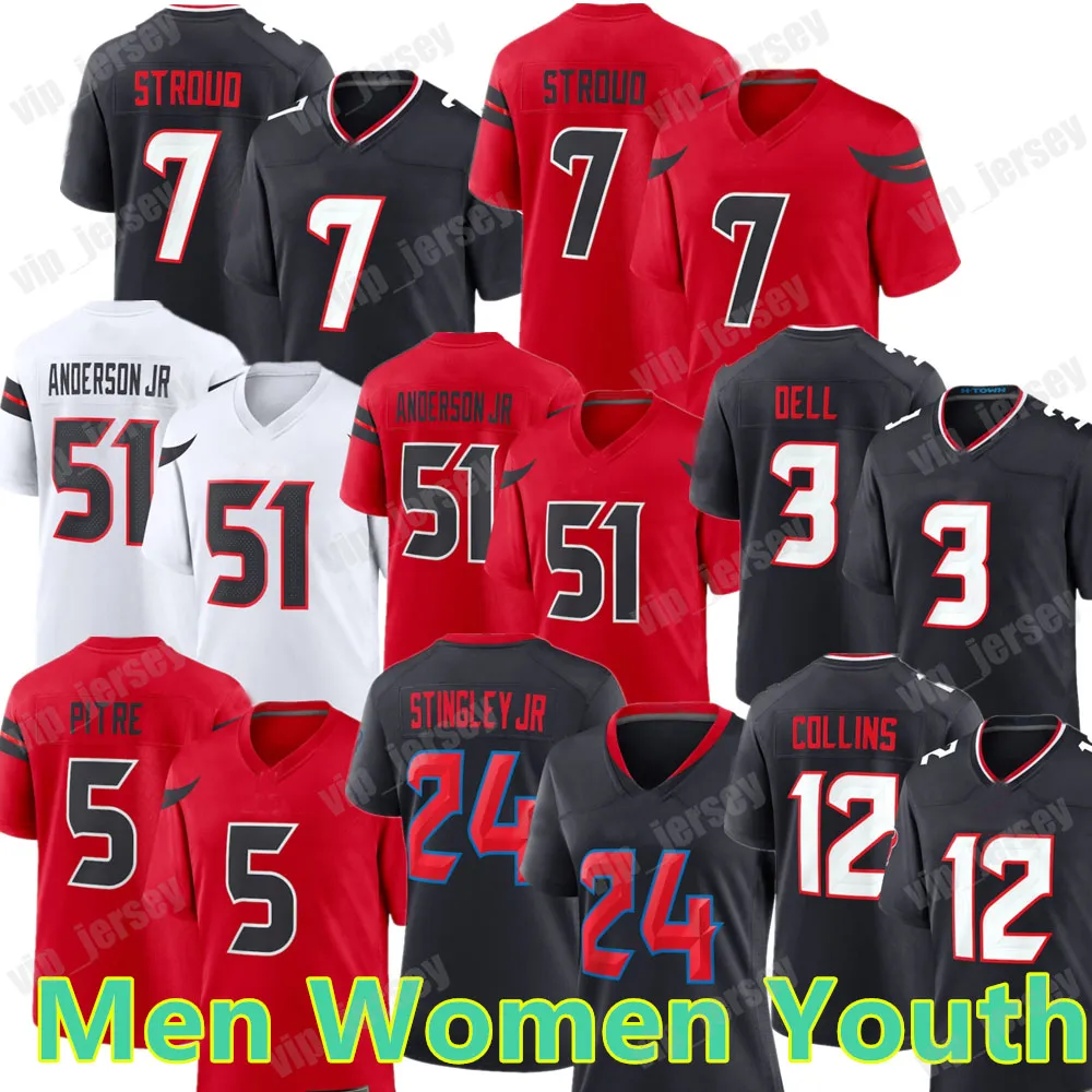 Cusom Sefon Diggs 7 C.J. Sroud Fooball Jersey Will Anderson Jr Jalen ...