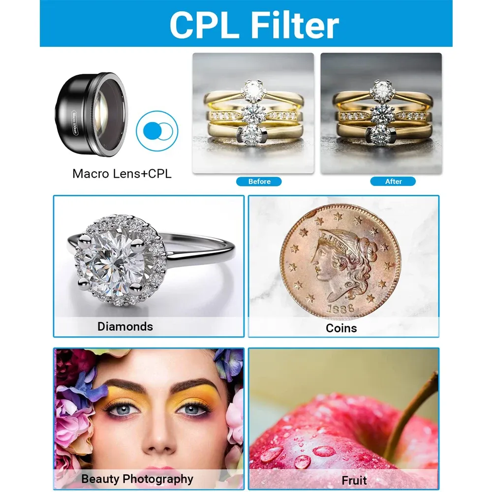 DHgate.com:Upgraded APEXEL 100mm Macro Lens with CPL Filter - 4K HD ...