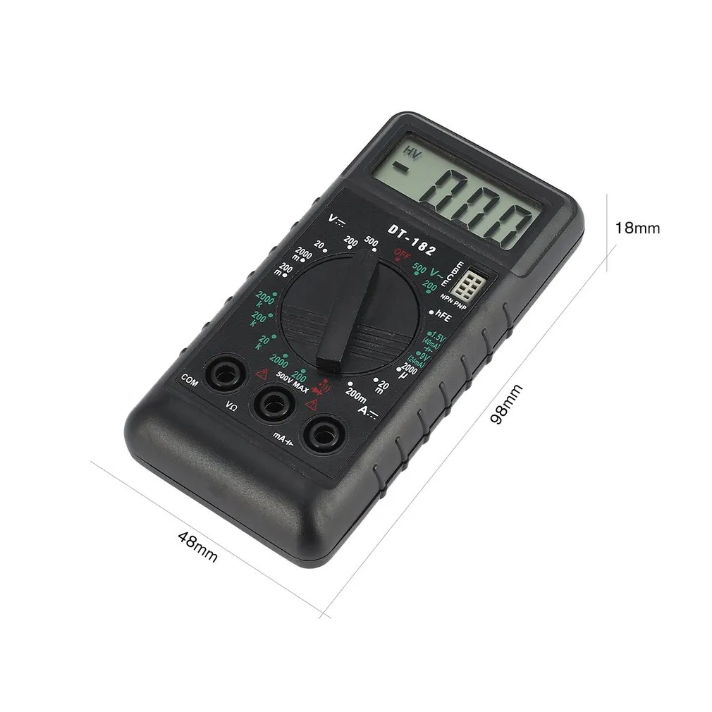 Digital Mini Multimeter DT-182 Handheld Pocket Voltmeter Ammeter with ...