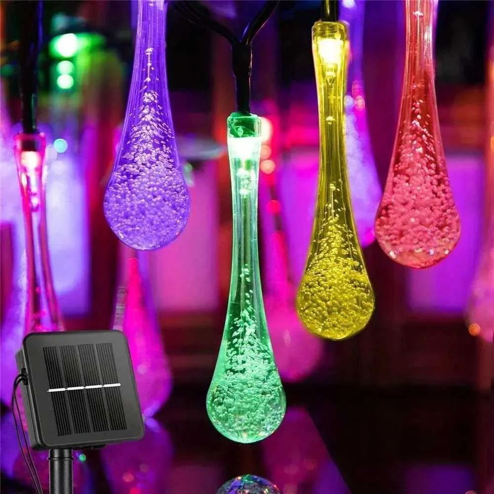 Outdoor Solar LED Water Drop Solar String Lights Kmart For Christmas ...
