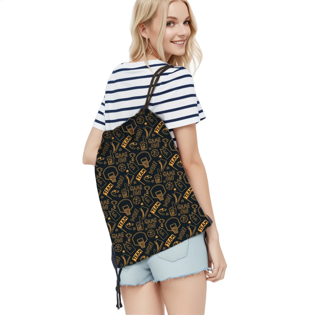 DHgate.com:"Colorful Sports-Themed Drawstring Backpack for Teens: Large ...