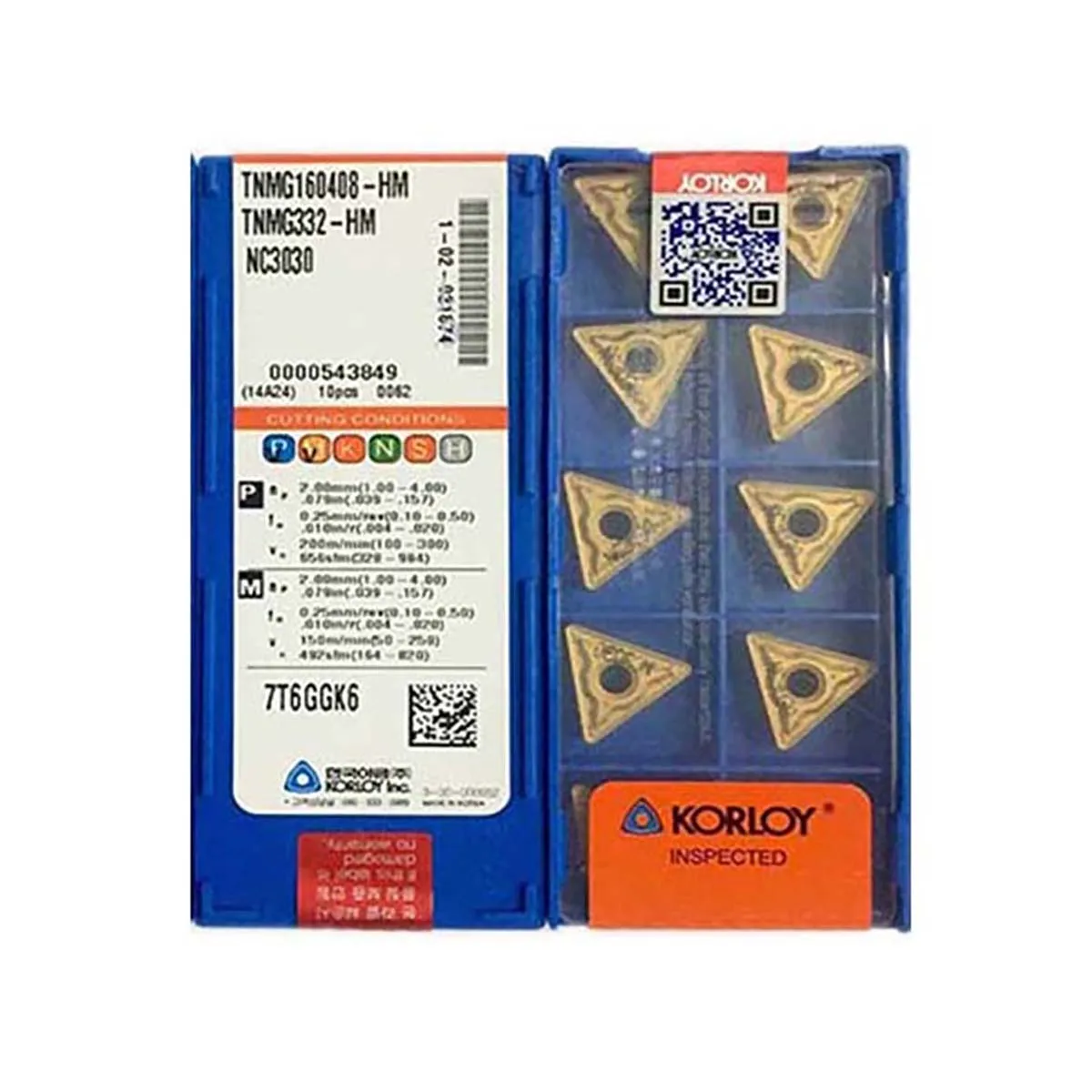 KORLOY Medium Carbide TNMG Turning Inserts TNMG11 TNMG16 TNMG22 ...