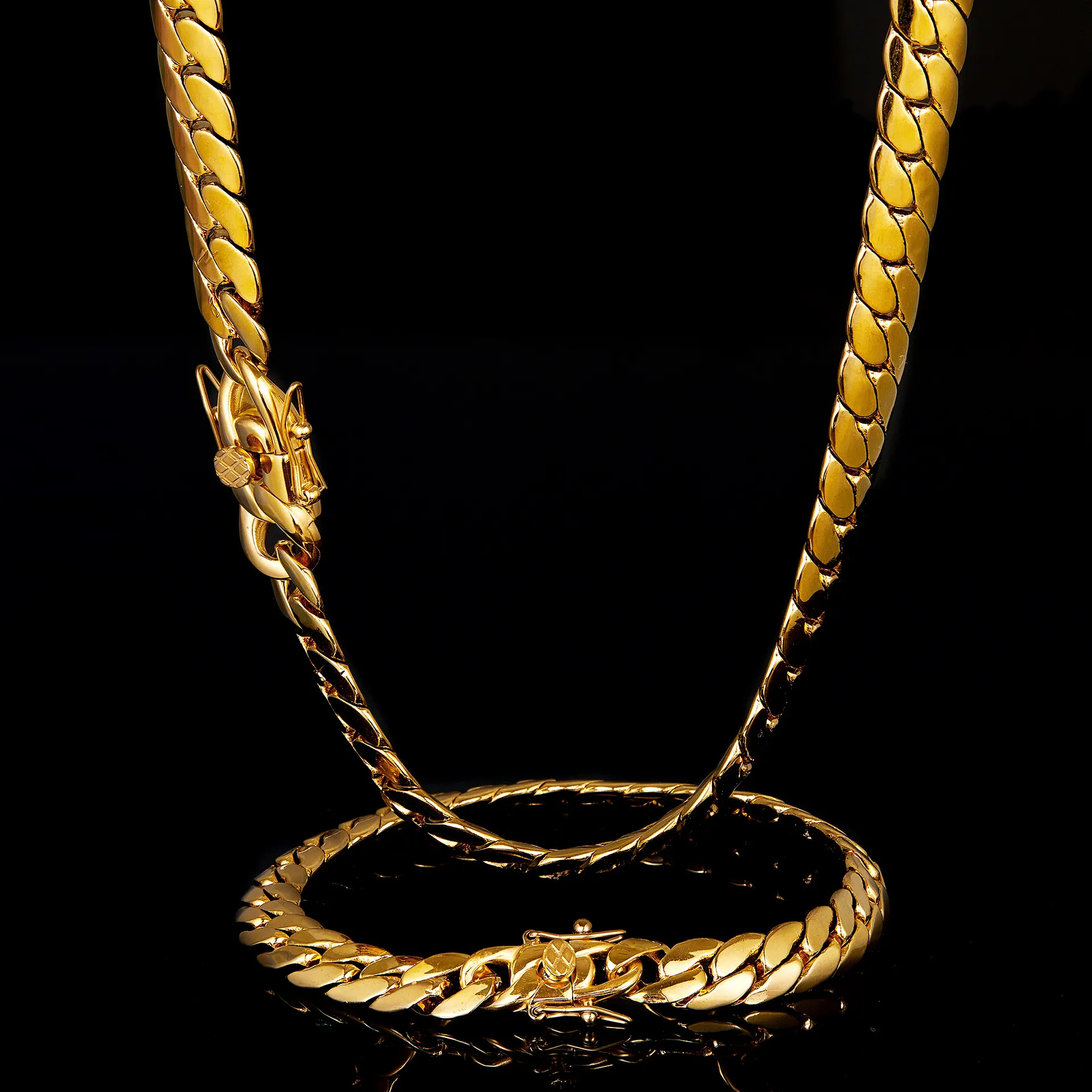 10mm Flat Snake Chain Necklace Bracelet - 316L Stainless Steel Miami ...
