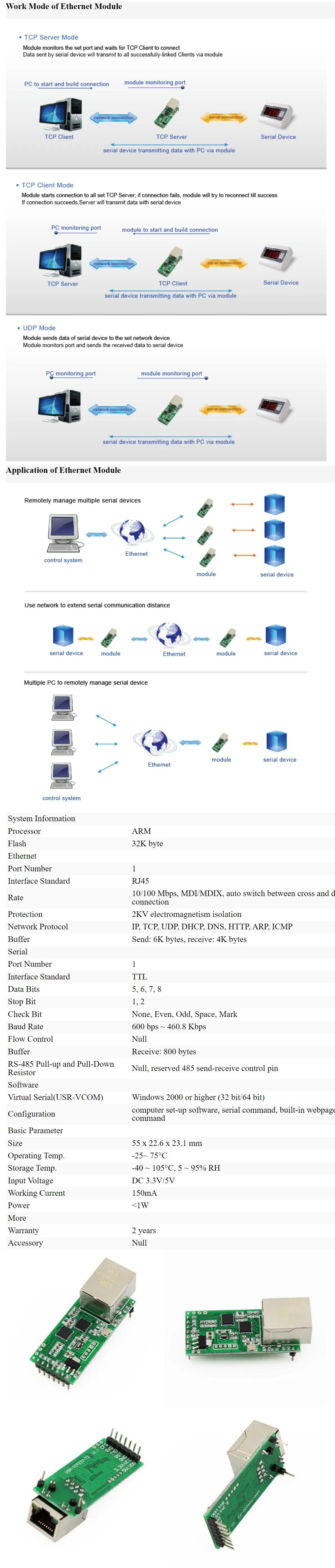 TTL UART Modbus RTU TCP Serial to Ethernet TCP/IP boost step up converter - USR-TCP232-T2-E8