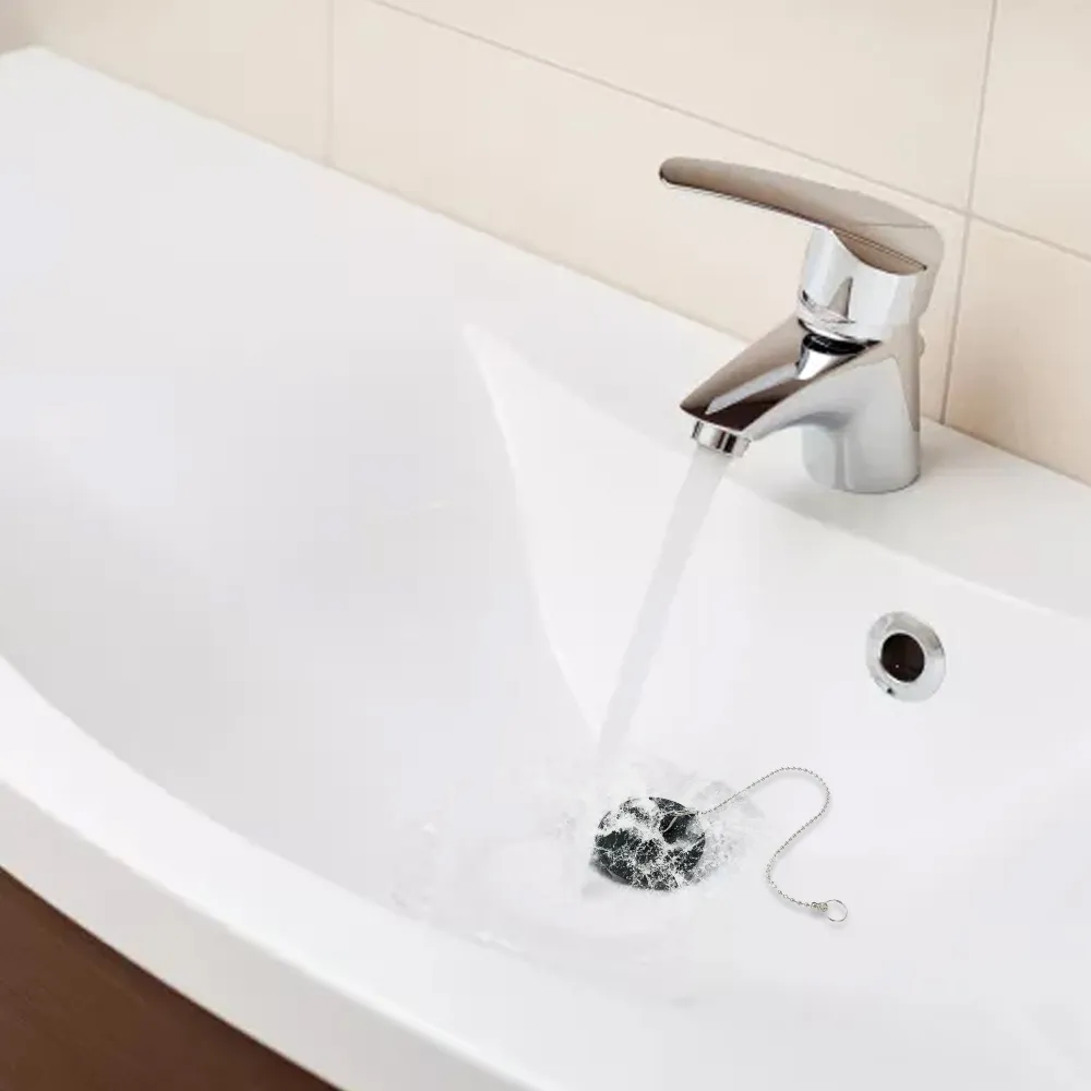 Black Rubber Bathtub Drain Plug with Chain, Anti-Leakage Sink Stopper ...