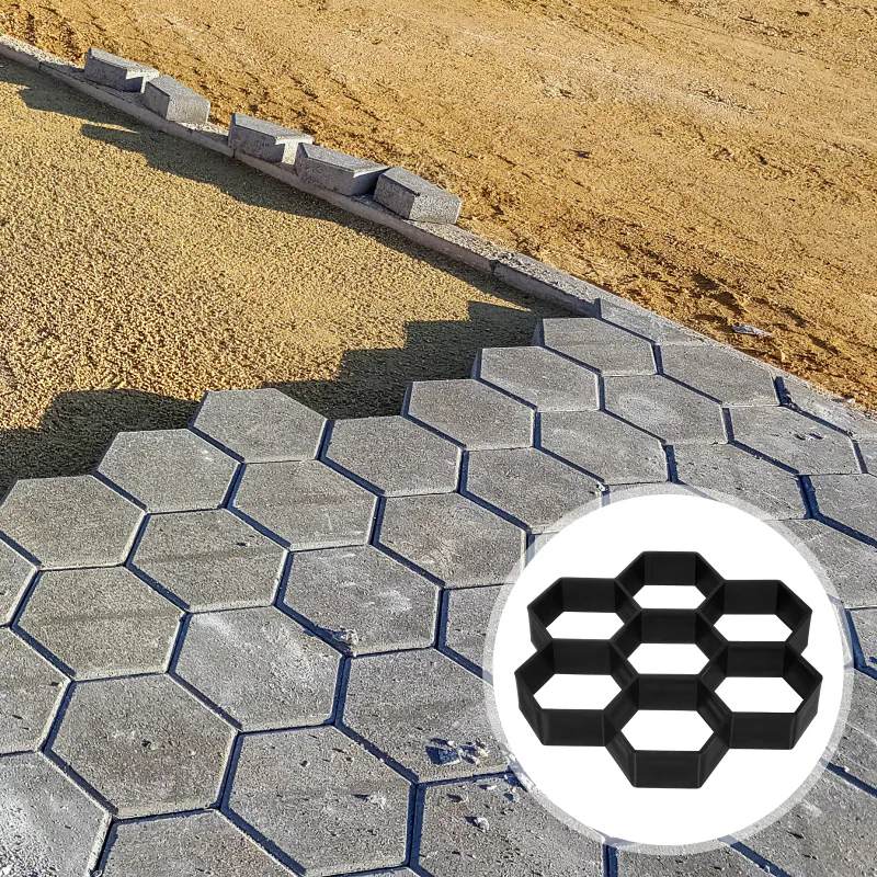 Garden Decorations Concrete Forms Molds Stepping Stone Paver Hexagon ...