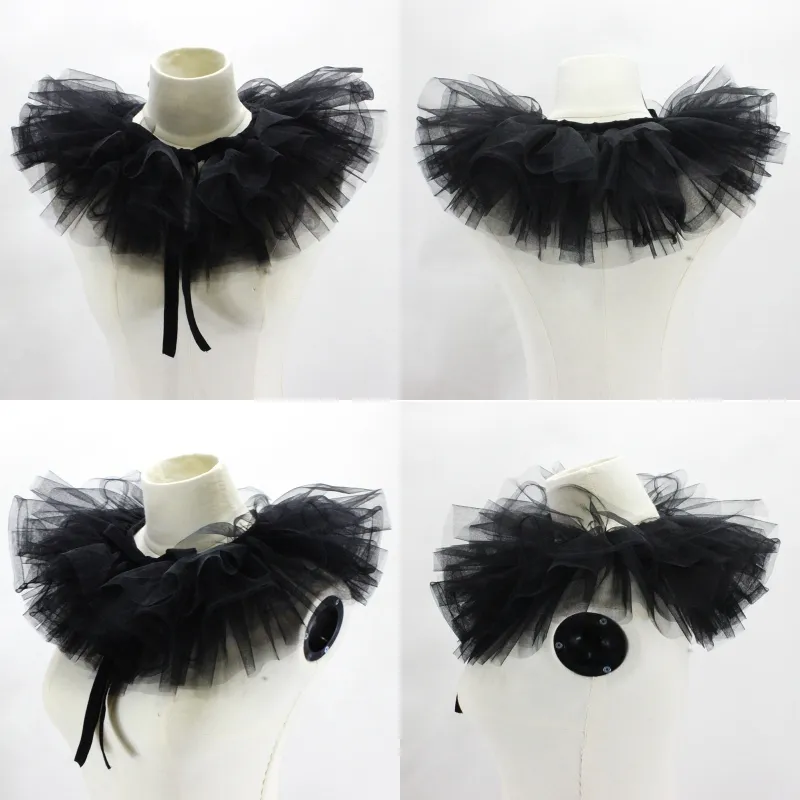 Women's Victorian Ruffled Mesh Collar: Retro Tulle Detachable Neck Ruff ...