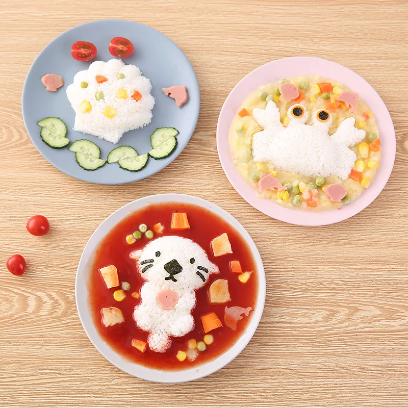 Ocean Rice Ball Molds - 5-Piece Set: Shell, Crab, Seal, & Curry Rice ...