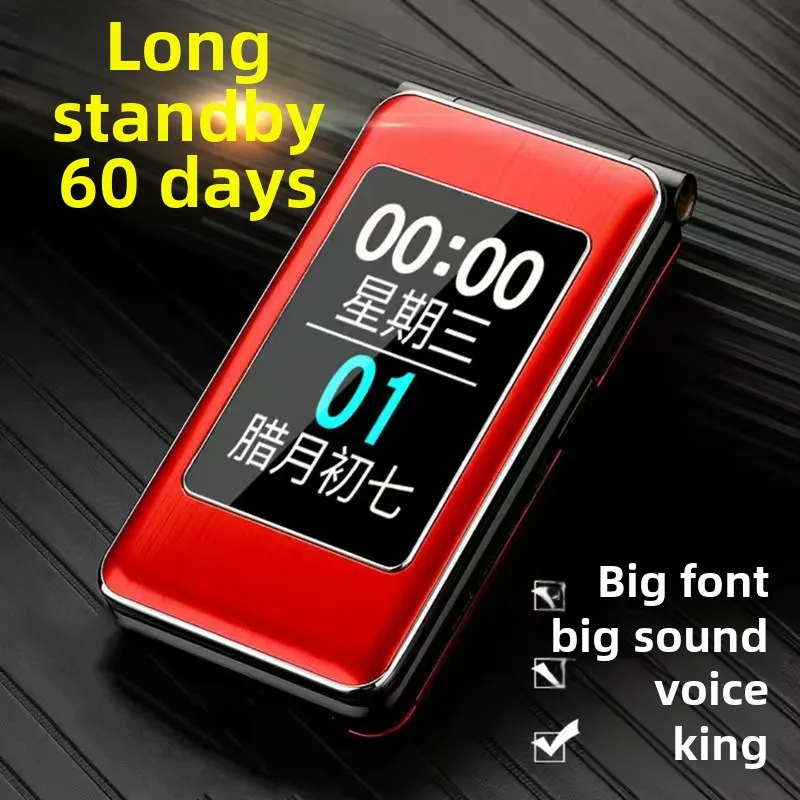 0 Large Screen Flip Phone for Seniors: Full Netcom 4G, Big Word Sound ...