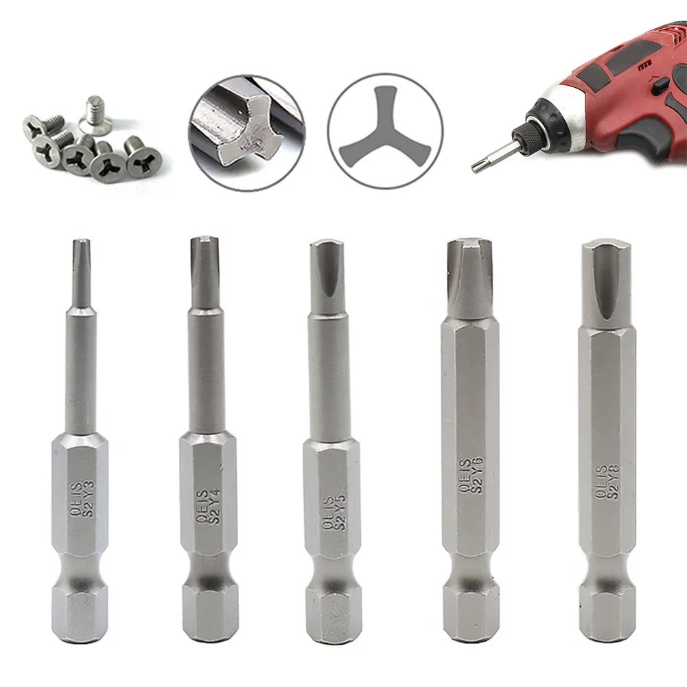 50mm Magnetic 1/4'' Hex Shank Tri-wing Y Tip Screwdriver Bit Set Alloy ...