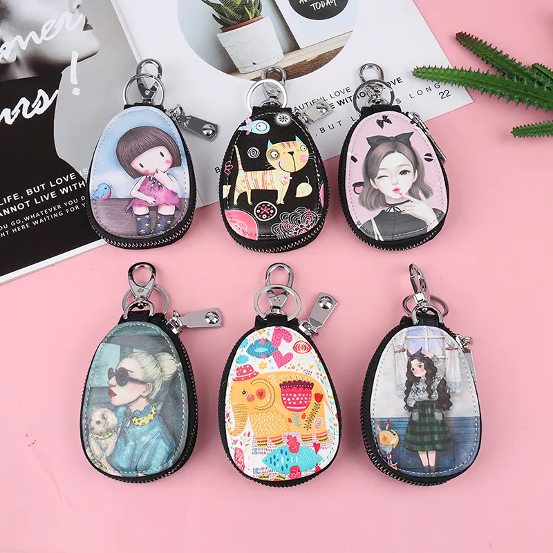 Cute Cartoon Coin Purse Keychain - Mini Women Wallets Purses Key Case ...