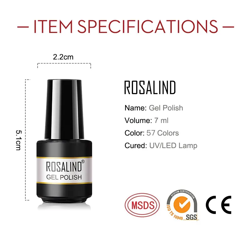 DHgate.com:ROSALIND Gel Nail Kit: 12 Colors Gel Polish w/ UV Light, Gel ...