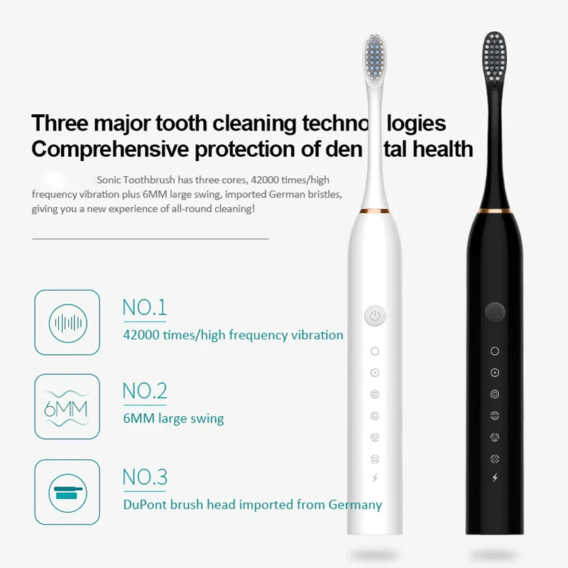 Advanced Ultrasonic Toothbrushes - Rechargeable Electric Toothbrush ...