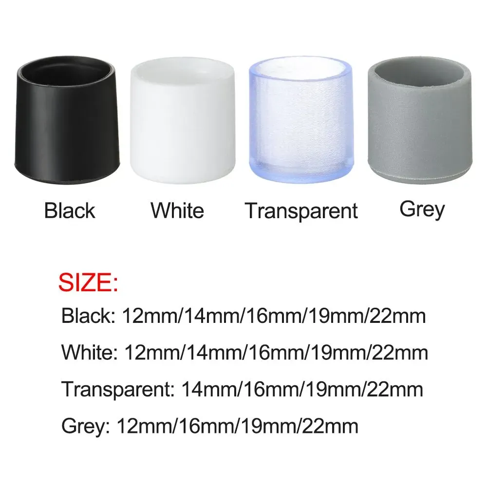 Chair Leg Caps Rubber Feet Protectors Plastic Furniture Pipe Covers ...