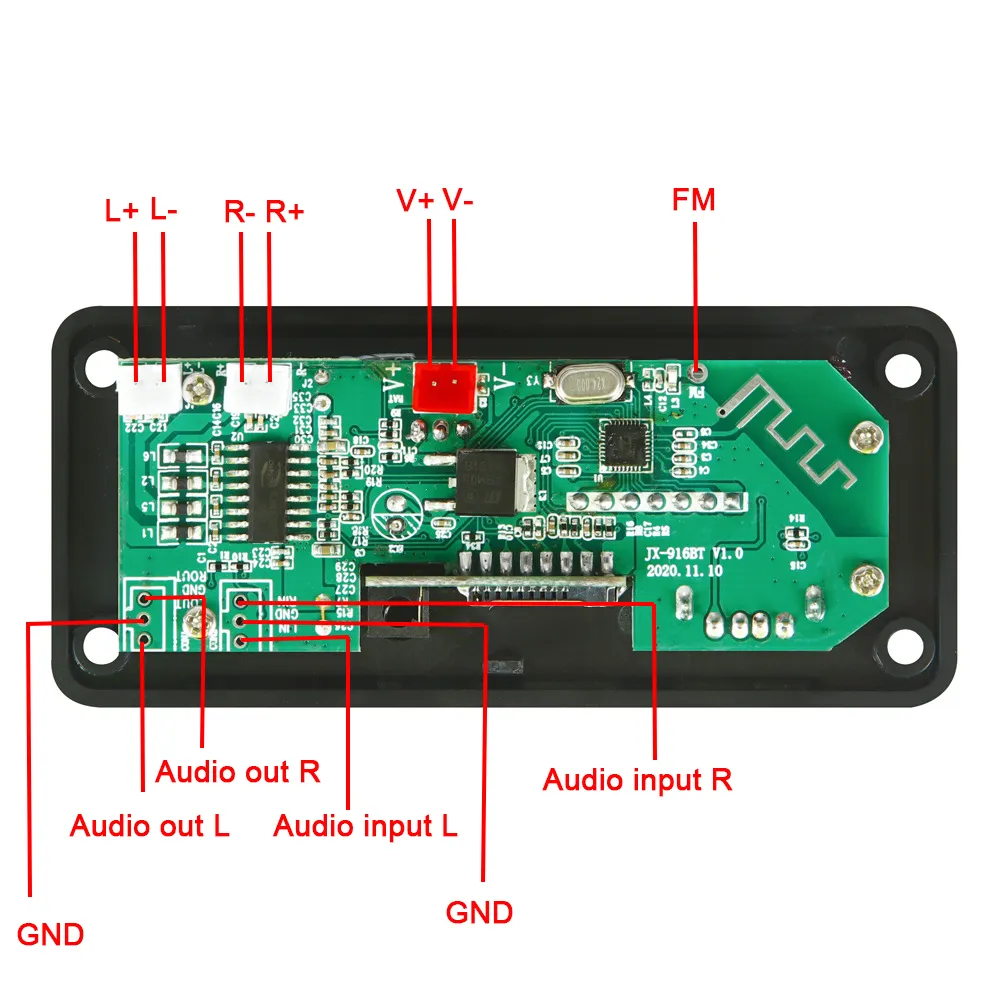 DHgate.com:50W Amp | 12V Car MP3 Decoder Board w/ Bluetooth 5.0 & USB ...