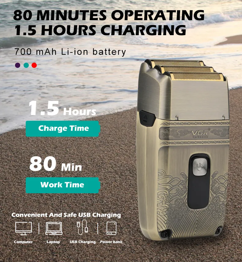 VGR Professional Target Electric Shaver With Titanium Blade, Triple ...
