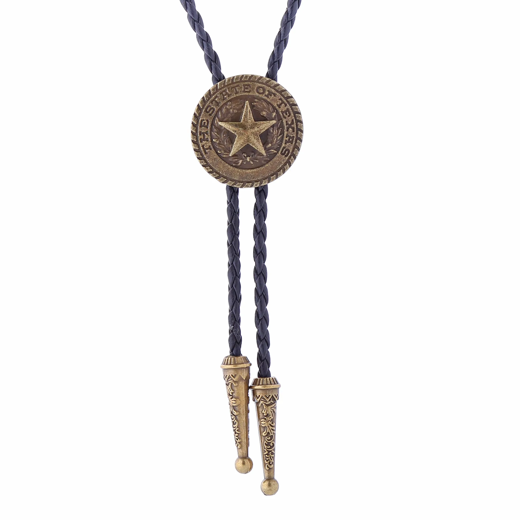 DHgate.com:TEXAS Western Pentagram Genuine Leather Bolo Tie for Men ...