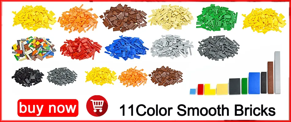 Tile Block Set Thin Flat Tile 1 x 4 Dots Creative MOC City Bricks Bulk ...