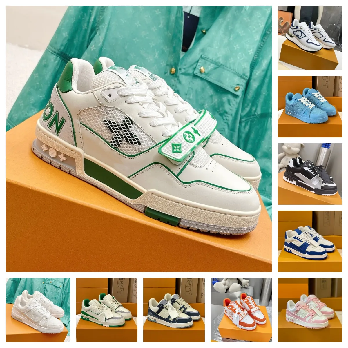 Embossed Designer Sneakers In Denim And Canvas Leather With Fashionable ...