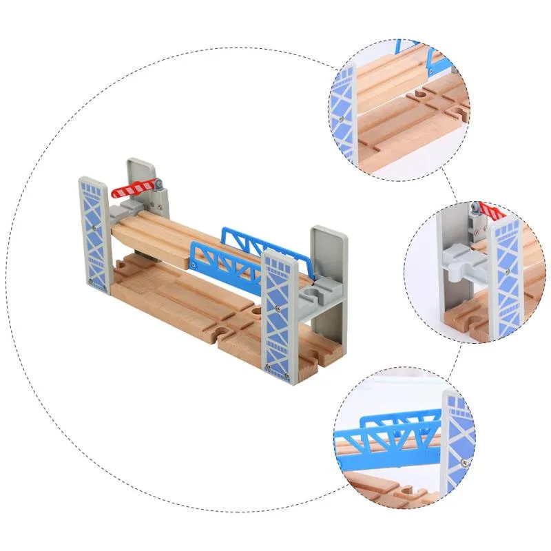 Double Playset of Wooden train track bridge Toys with...