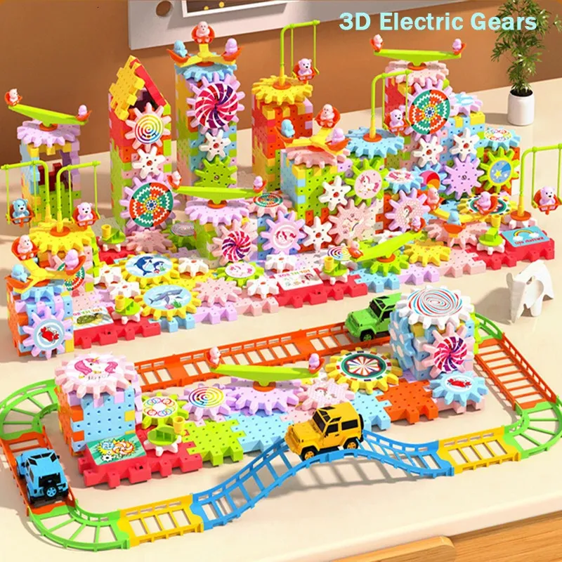 Large Electric Gears Building Blocks Set - 3D Model Kit, Educational ...