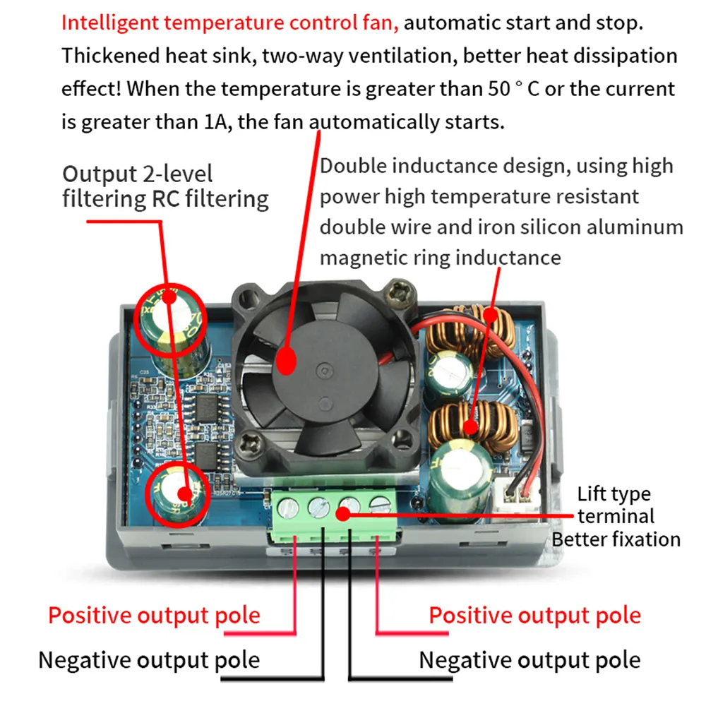 DC DC Adjustable Buck Boost Converter 6.0~36V To 0.6~36V Regulated ...