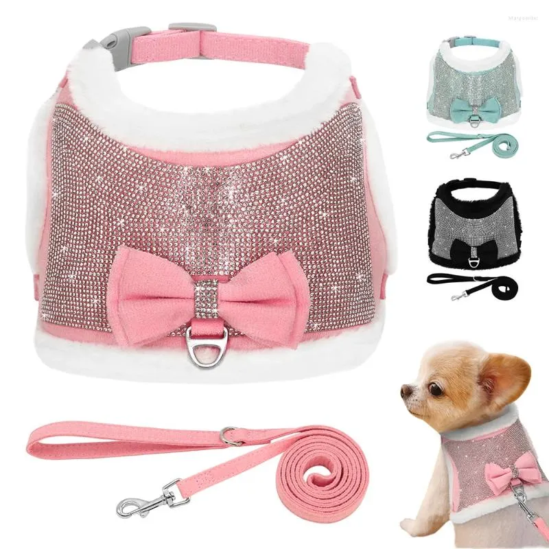 DHgate.com:Bling Dog Harness & Leash Set with Warm Winter Vest, Bowtie ...