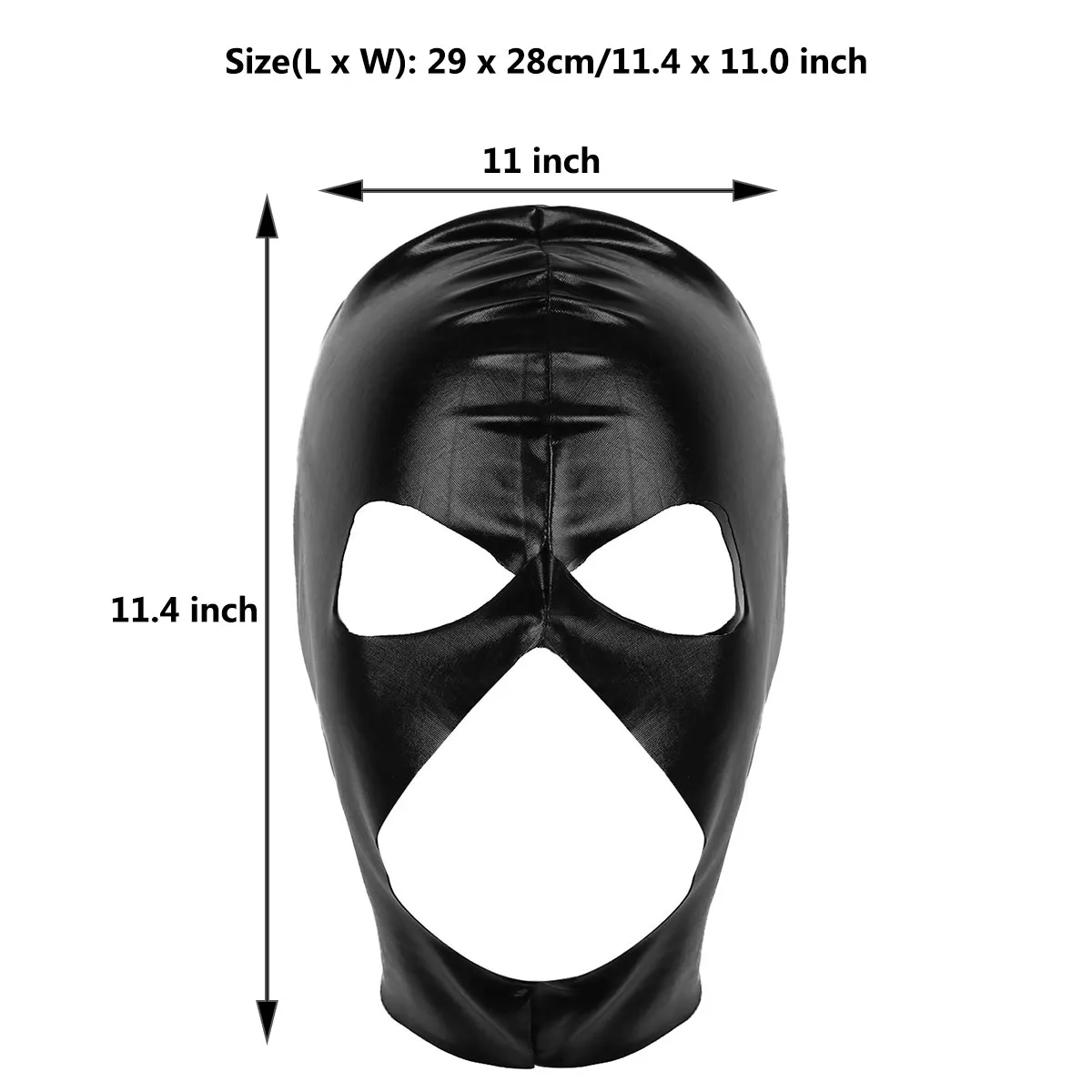 Full Face Faux Leather Hood Mask with Open Eyes, Nose, and Mouth for ...