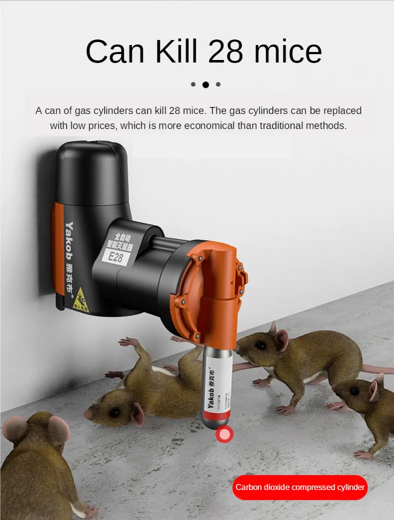A24 CO2 Portable Electric Rat Trap Auto Reset Rodent Killing Machine ...