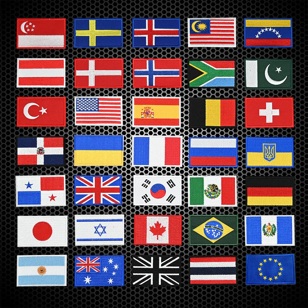 Embroidered Flag Patches - US, UK, Canada, Australia - Hook & Loop ...
