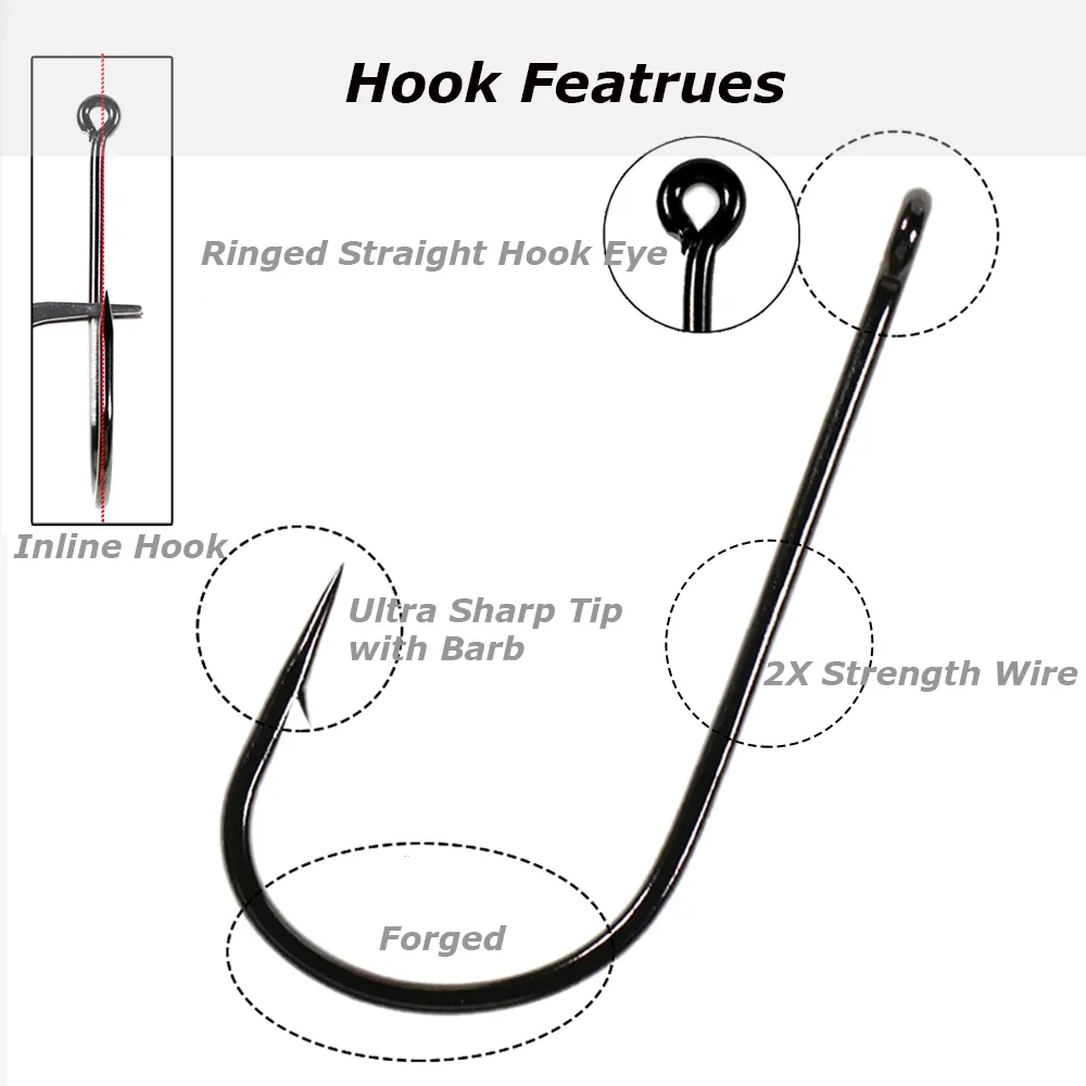 DHgate.com:#1/0-#6/0 Short Shank Wide Mouth Aberdeen Hook - 2X Strong ...