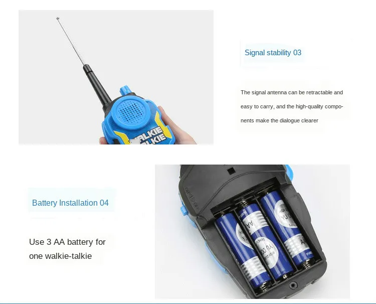 Mini Portable Kids Walkie Talkies - 2-Way Radios Toys with Clear Sound ...