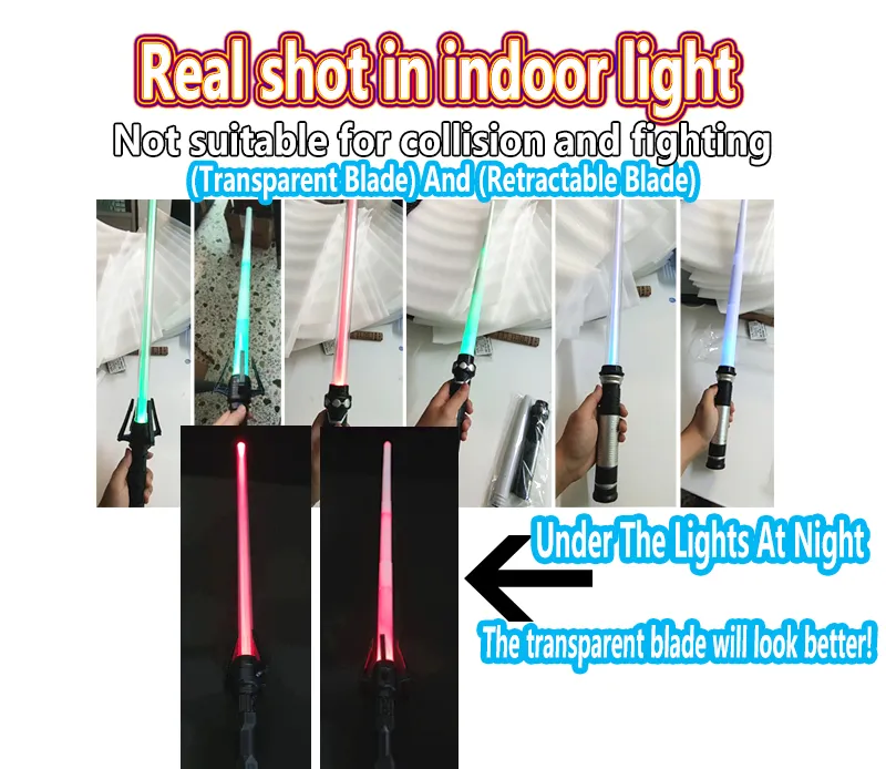 7-Color RGB Lightsaber Laser Sword Toy with Soundfonts, Force FX, FOC ...