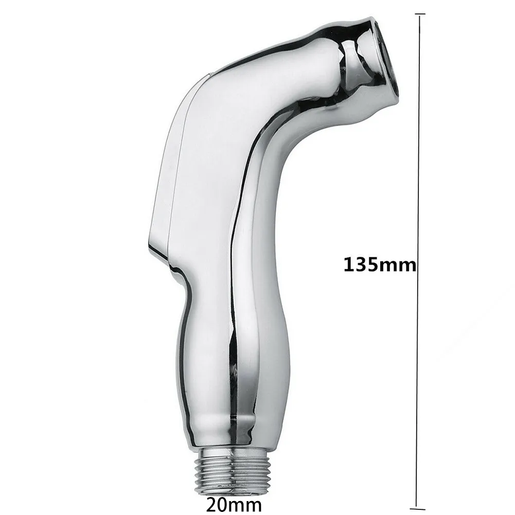 Silver handheld bidet spray nozzle with wall mount for bathroom ...