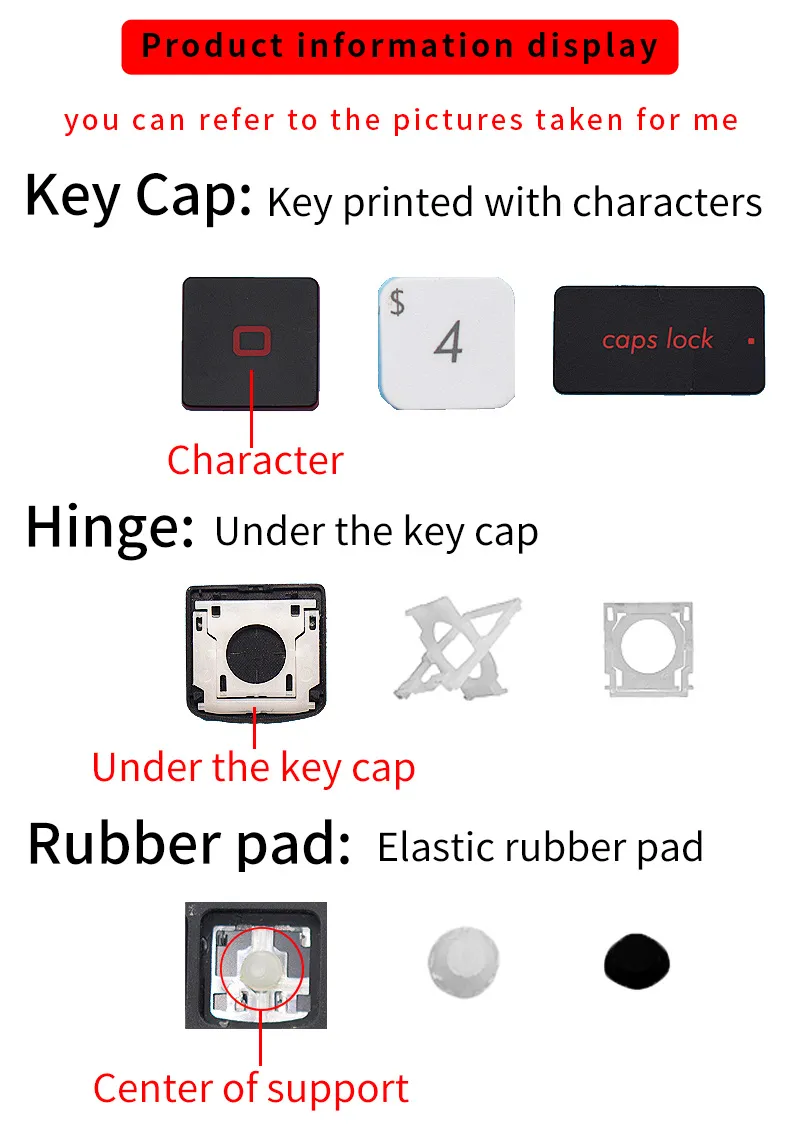 ASUS ROG Zephyrus Replacement Keycap Keycap & Scissor Clip & Hinge for ...