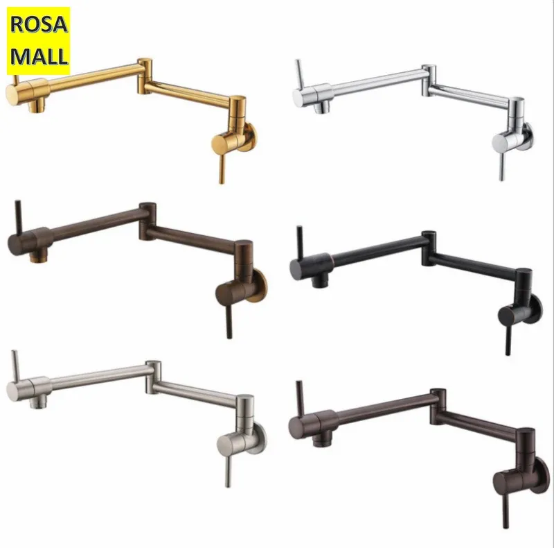 Wall Mounted Kitchen Sink Taps, Single Cold Water Brass Pot Filler Tap ...